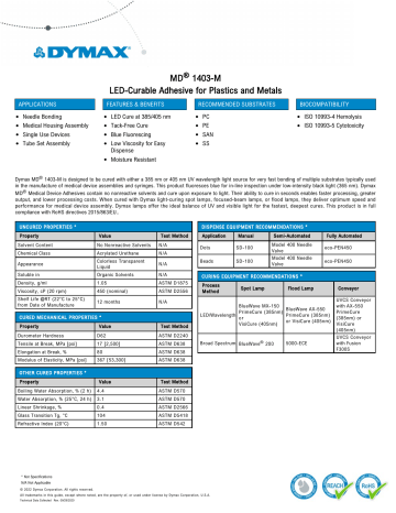 Dymax 1403-M Datasheet | Manualzz