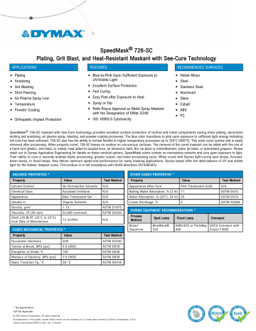 Dymax 726-SC Datasheet | Manualzz