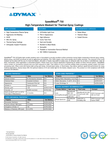 Dymax 750 Datasheet | Manualzz