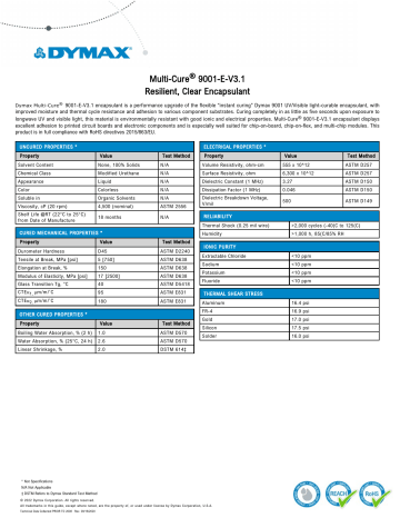 Dymax 9001-E-V3.1 Datasheet | Manualzz
