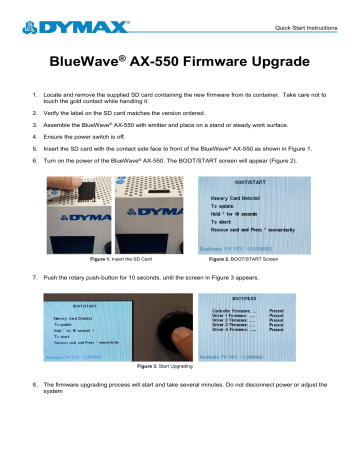 Dymax BlueWave AX-550 Fireware Upgrade Quick Start | Manualzz