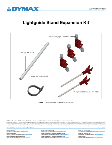 Dymax Lightguide Stand Expansion Kit Quick Start | Manualzz