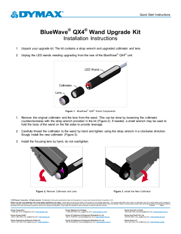 Dymax QX4 Upgrade Kit Quick Start | Manualzz