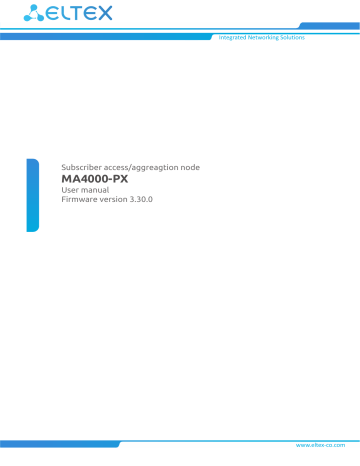 Eltex OLT MA4000-PX Owner's Manual | Manualzz