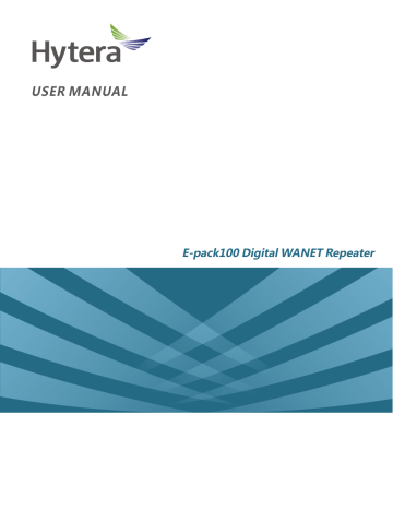 Hytera E-pack100 Digital WANET Repeater User Manual | Manualzz