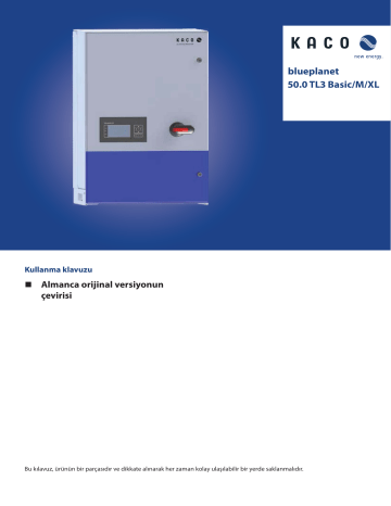 Kaco blueplanet 50.0 TL3 Inverter El kitabı | Manualzz