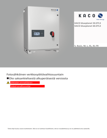 Kaco blueplanet 60.0 TL3 Inverter Omaniku manuaal | Manualzz