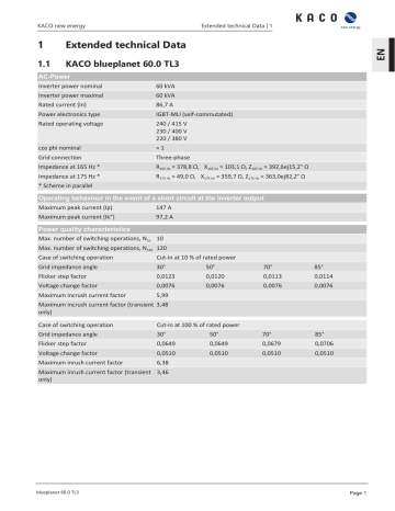Kaco blueplanet 60.0 TL3 Inverter Datasheet | Manualzz