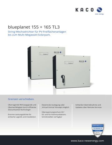 Kaco blueplanet 125 TL3 - 165 TL3 Inverter Datenblatt | Manualzz
