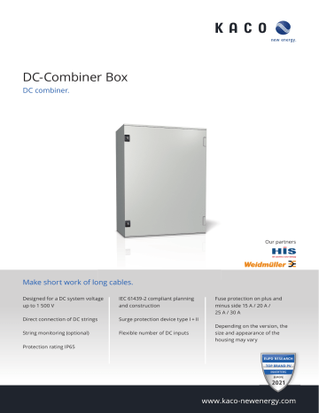 Kaco Combiner-Box Data Sheet | Manualzz