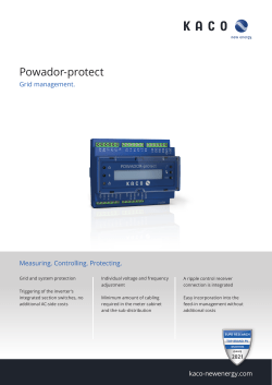 Kaco Powador-protect - Data Sheet, Operating instructions, Owner's ...