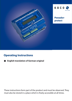 Kaco Powador-protect - Data Sheet, Operating instructions, Owner's ...