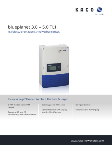 Kaco blueplanet 3.0 TL1 - 5.0 TL1 Inverter Data Sheet | Manualzz