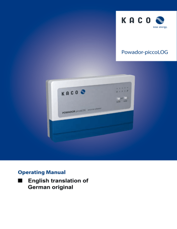 Kaco Powador-piccoLOG Operating Manual | Manualzz