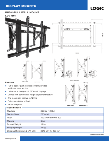 Logic LGC-7598 PUSH-PULL WALL MOUNT Datasheet | Manualzz