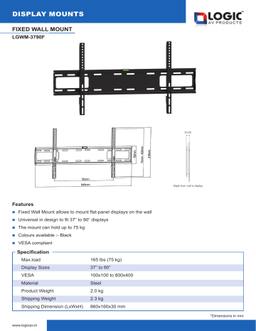 Logic LGWM-3790F Fixed Wall Mount Datasheet | Manualzz