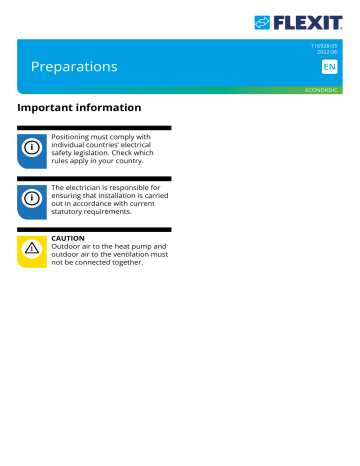 Flexit Indoor Climate Central WH4 Installation Guide | Manualzz