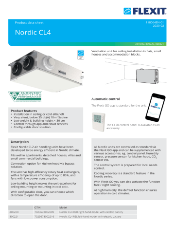 Flexit Nordic CL4 Data Sheet | Manualzz