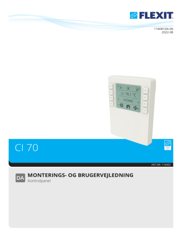 Flexit Control panel CI70 Brugervejledning | Manualzz