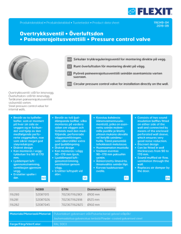 Flexit Pressure control valve Data Sheet | Manualzz