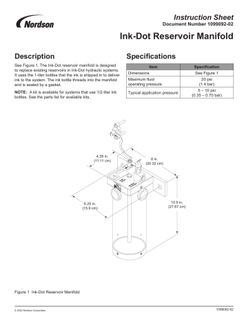 Nordson Ink-Dot Reservoir Manifold Owner's Manual | Manualzz
