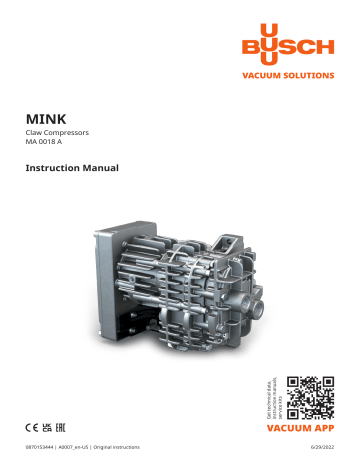 Busch MINK MA 0018 A Compressor Instruction Manual | Manualzz