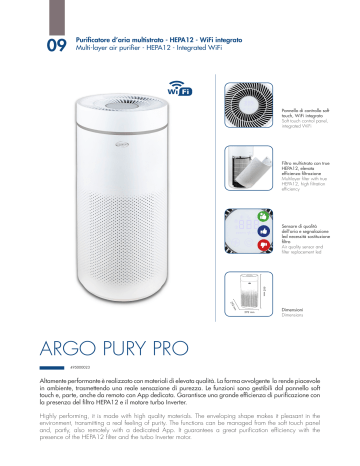 Argo PURY PRO AIR PURIFIER Product sheet | Manualzz