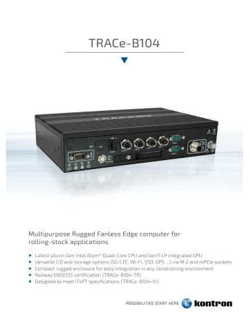 Kontron TRACe-B104 Multipurpose Rugged Fanless Edge computer Datasheet ...