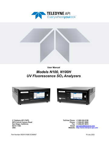 Teledyne API N100 Manual | Manualzz