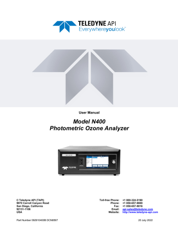 Teledyne API N400 Manual | Manualzz
