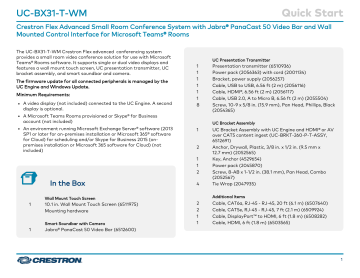Crestron UC-BX31-T-WM Quick Start | Manualzz