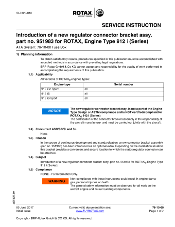 Rotax 912 iS Service Instruction | Manualzz