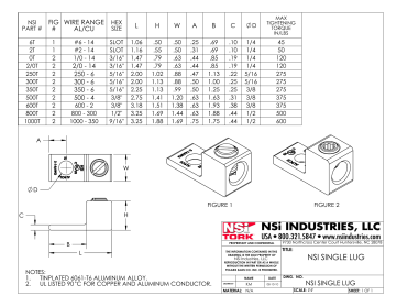 NSI 800T Dual Rated Lug 800-300 User Guide | Manualzz