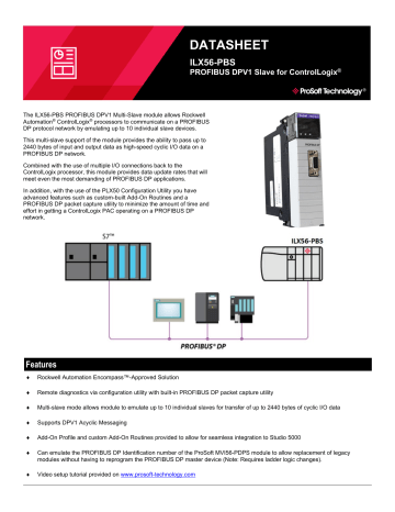 ProSoft Technology ILX56-PBS ProductsPROFIBUS DPV1 Slave for ...