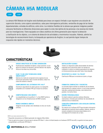 Avigilon H5A Modular Camera Ficha de datos | Manualzz
