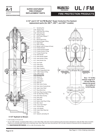 Mueller Company A-31 Super Centurion® 250 Aquagrip® Fire Hydrants 4 ft ...