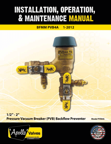 Apollo Valves 4A508A2F 2 x 2 in. Pressure Vacuum Breaker Installation ...