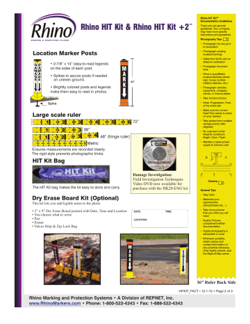 Repnet HK20-ENG HIT KIT™ Specification | Manualzz