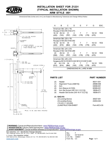 Zurn Z1231 2-1/2 in. Lavatory Carrier Installation Manual | Manualzz