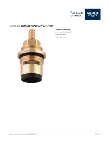 GROHE 45888000 Ceramic Disc Cartridge Specification | Manualzz