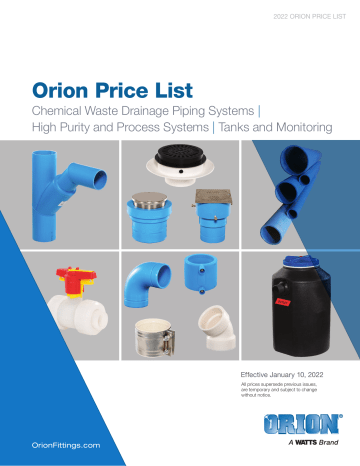 Orion Fittings 723110 2 in. Socket Fusion PVDF 90 Degree Long Sweep ...