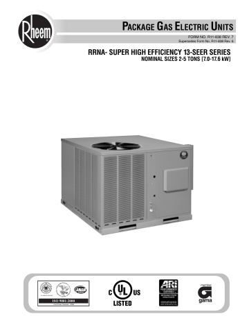 Rheem RRNA-B030JK08E RRNA Series 13 SEER 2.5 Tons Single-Stage ...