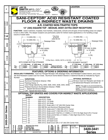 Jay R. Smith 3420G Cast Iron Grate Specification | Manualzz