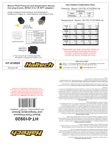 Haltech HT-010920 Bosch Fluid Pressure and Temperature Sensor Quick ...