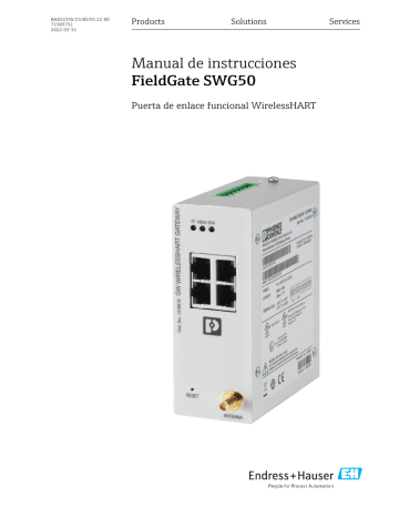 Endres+Hauser FieldGate SWG50 Instrucciones de operación | Manualzz