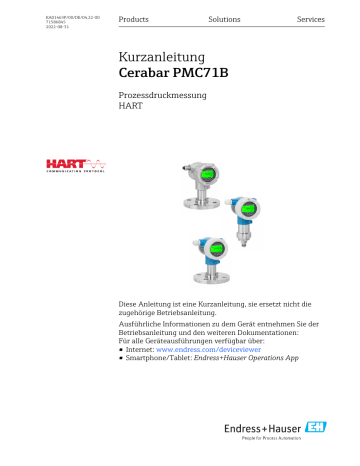 Endres+Hauser Cerabar PMC71B Benutzerhandbuch | Manualzz