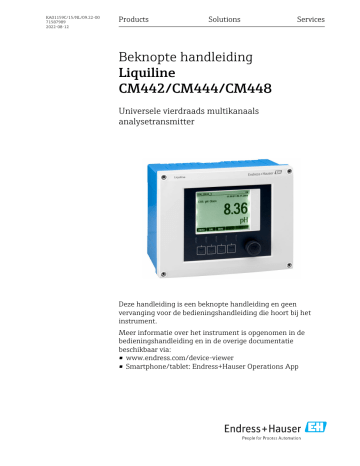 Endres+Hauser Liquiline CM442/CM444/CM448 Handleiding | Manualzz