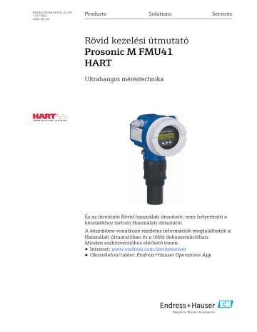 Endres+Hauser Prosonic M FMU41 HART Short Instruction | Manualzz