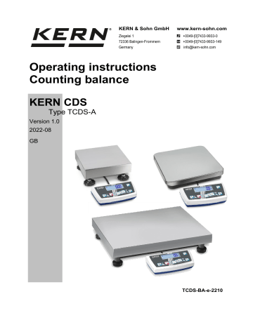 Kern TCDS 16K0.1-A Operating instructions | Manualzz