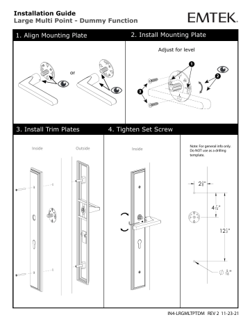 Emtek Large Multi Point Installation Instruction | Manualzz